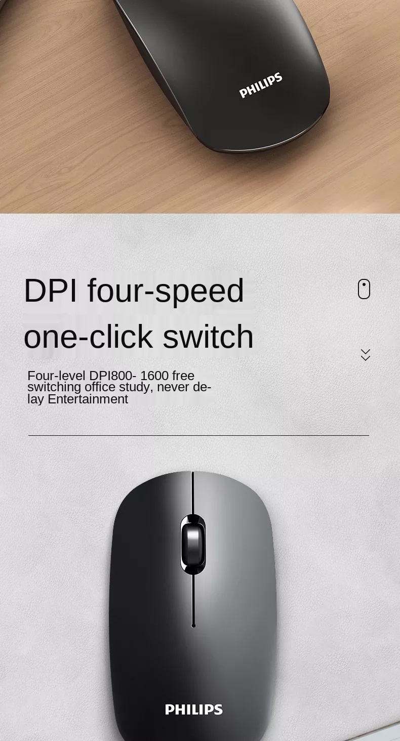 Philips M221/M234 Portable Wireless/Wired Mouse for office Home Laptop ...