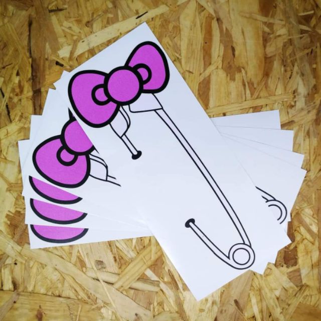 HELLO KITTY Safety Pin Car Sticker | Shopee Singapore