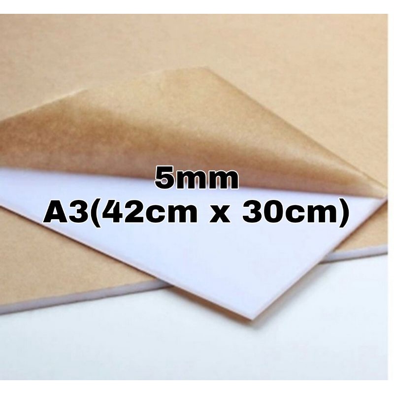 Milk Acrylic Sheet / White Acrylic Sheet 5mm thick, A3 size 42cm x 30cm ...
