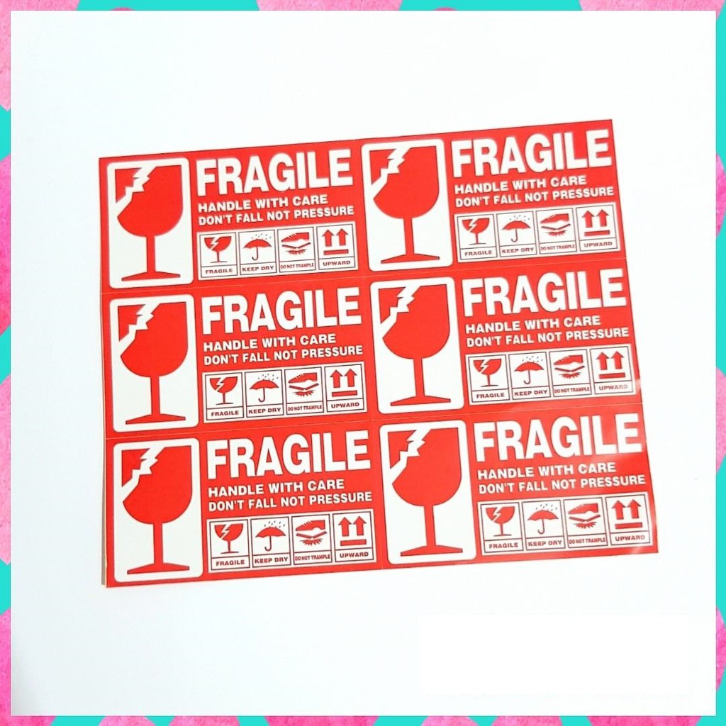 💟 Fragile Sticker 9cm X 5cm Handle With Care Small Stickers *FREE BASIC ...