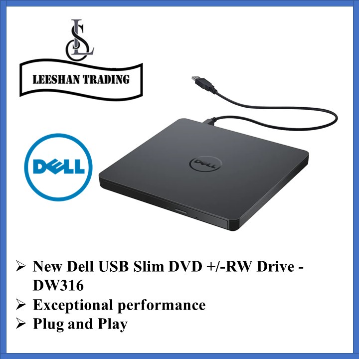 New Dell USB Slim DVD +/-RW Drive - DW316 | Shopee Singapore