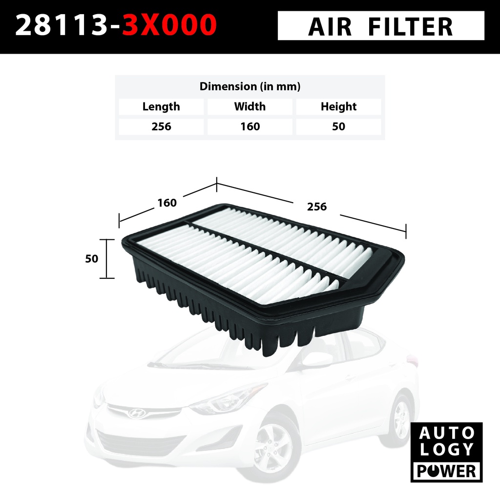 Air Filter 28113-3X000 | Hyundai Avante/ Elantra [08.13-09.15], i30 [01 ...