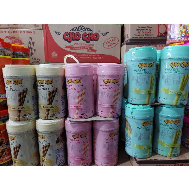 Ready! New!! CHO CHO WAFER ROLL CHOCOLATE COCONUT STRAWBERRY ROLL ASTOR ...