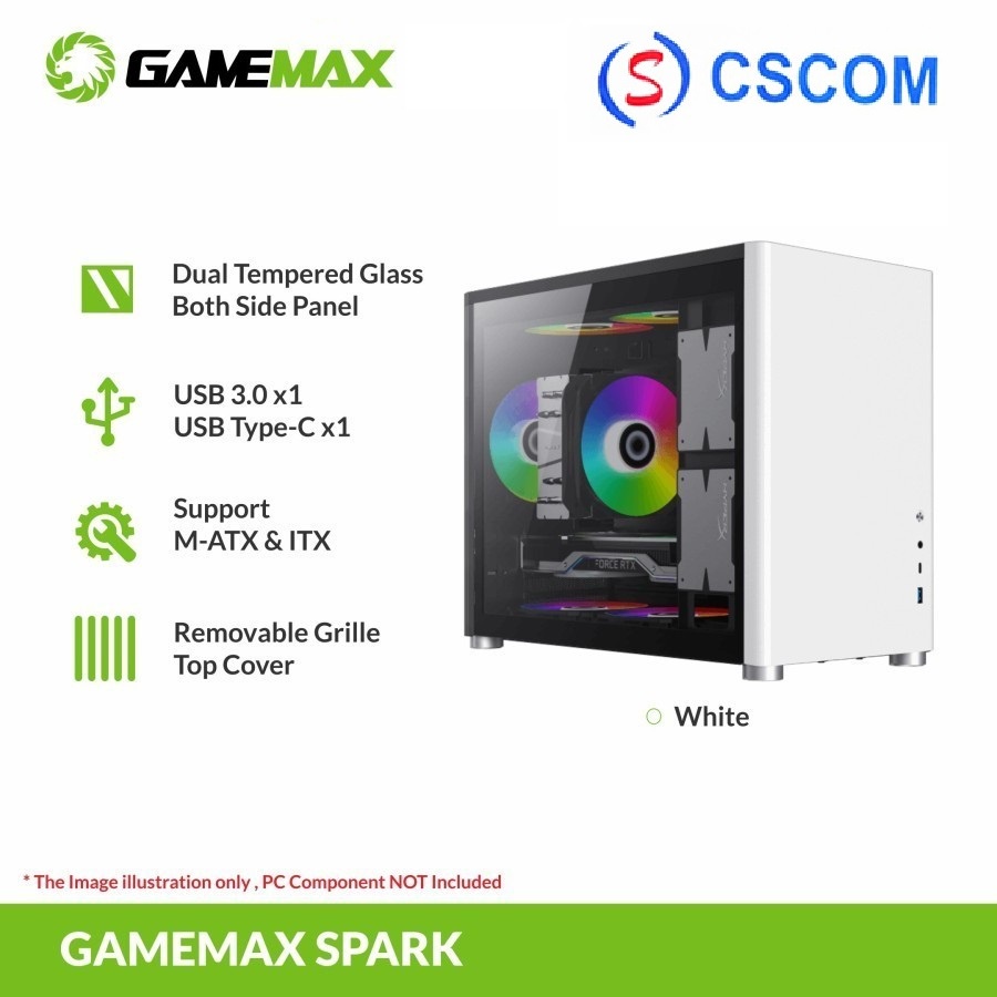Gamemax SPARK M-ATX PC Computer Case Micro ATX/Mini ITX/DTX Gaming Case ...