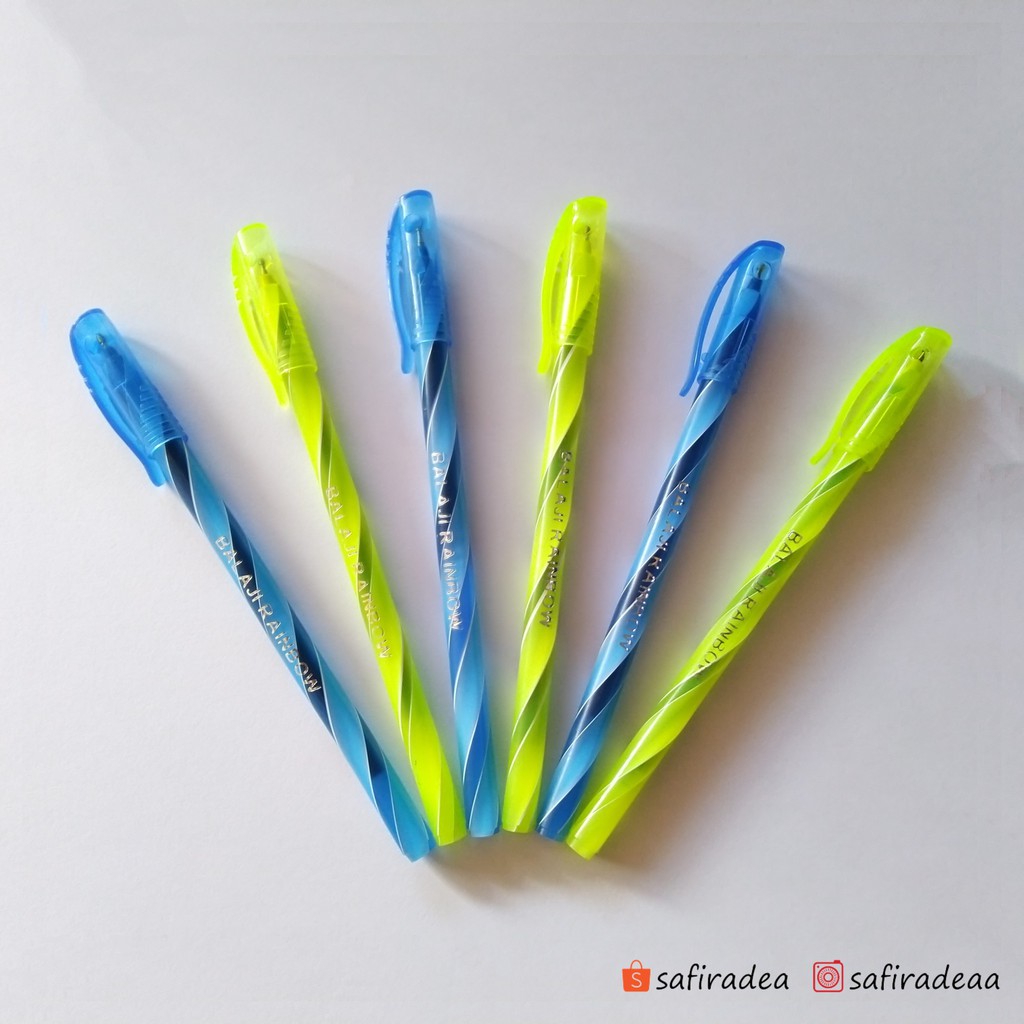 LILIN HITAM Balaji Threaded Wax Pen Rainbow Ballpoint Pen Twist Pen ...
