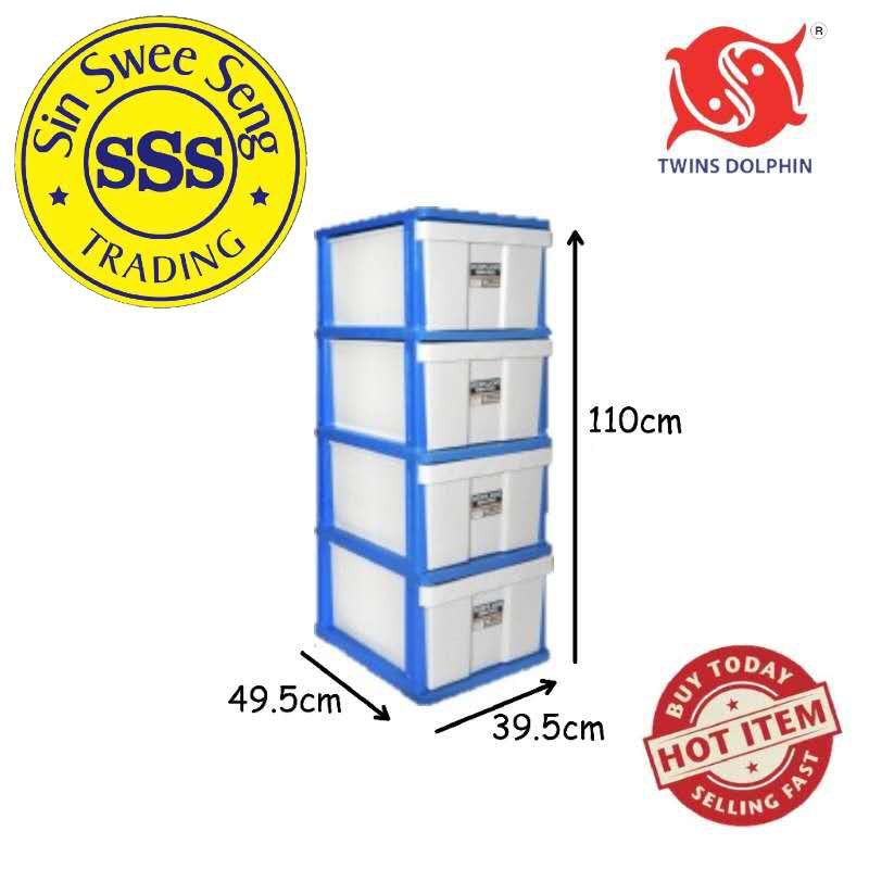 Twins Dolphin 4 Stage Plastic Drawer / Plastic Cabinet / Storage ...