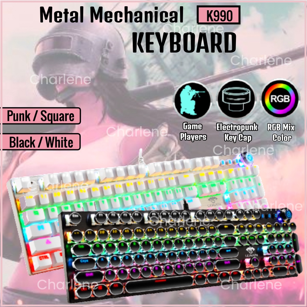 Costing LEAVEN K990 Blue Switch RGB Mechanical Keyboard 104 Button/Gaming Keyboard/Keyboard/RGB ...