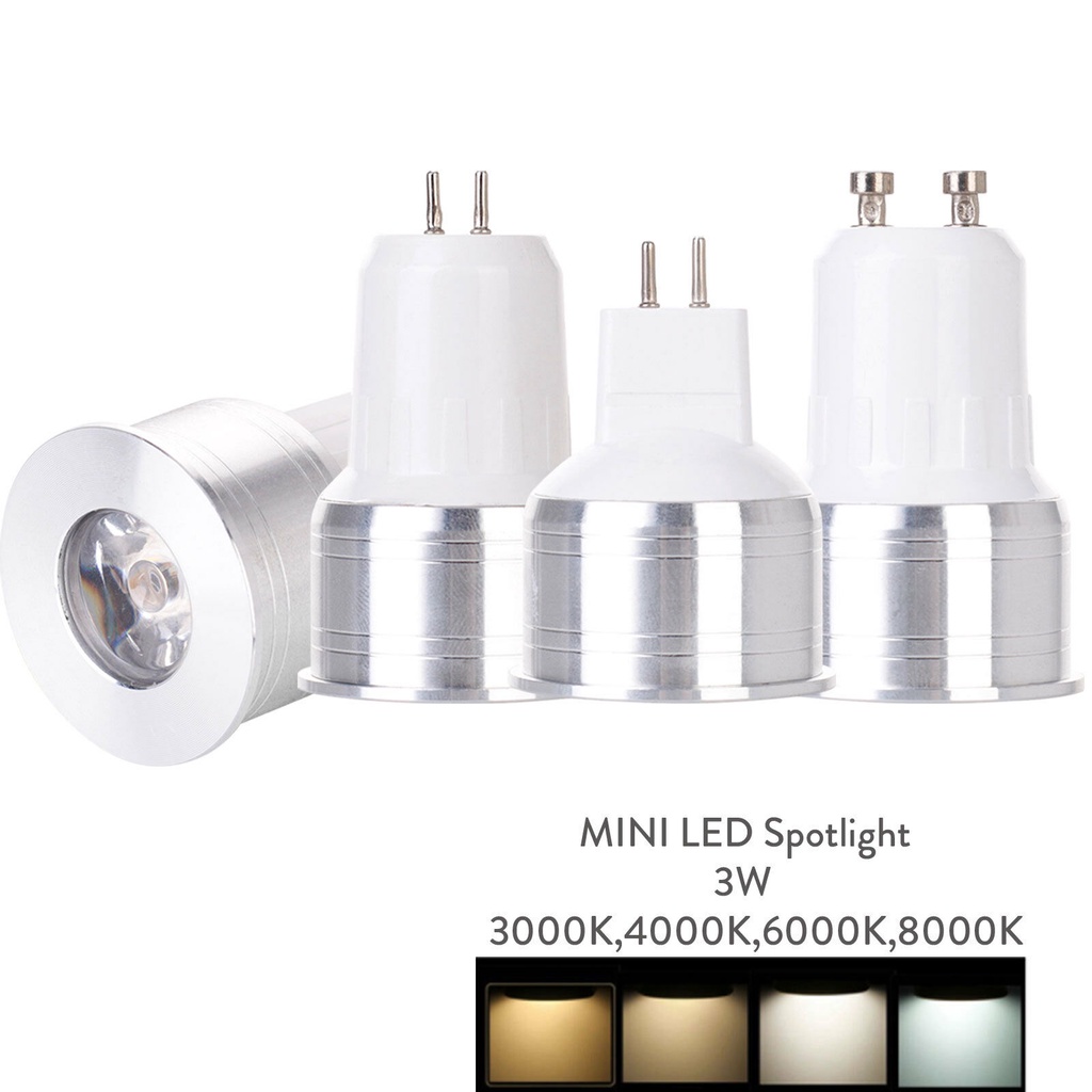 3W LED Light Bulb MR16 12V 35mm Mini Spotlight Bulb GU5.3 GU10 COB ...