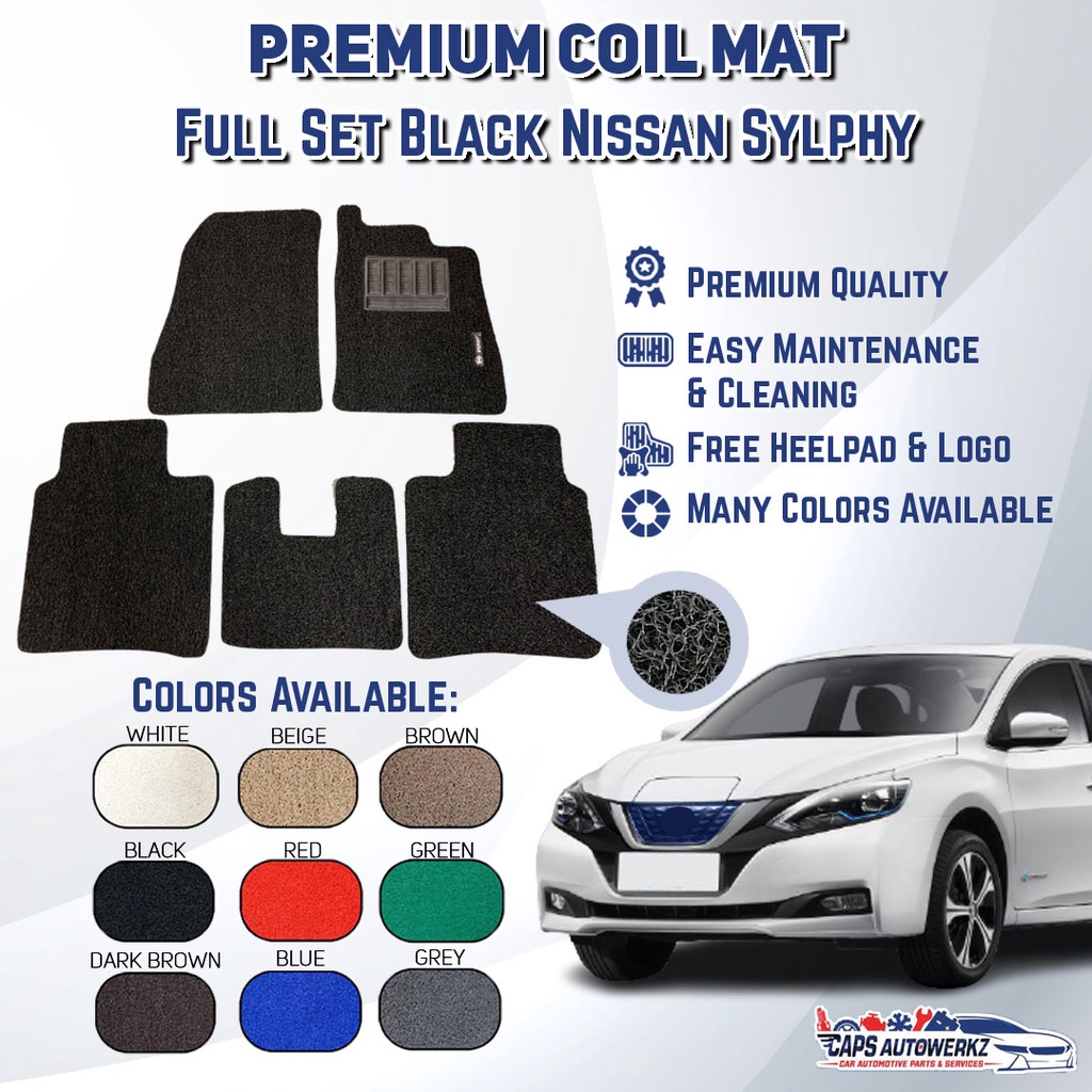NISSAN SYLPHY Premium Customized Single Color Coil Car Mats | Car Floor ...