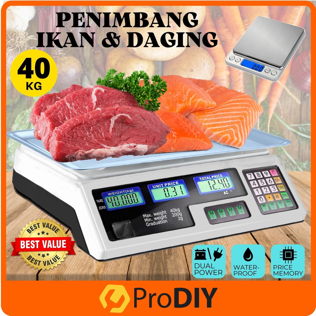 40kg Digital Food Scale Digital Scale Fish Scale Electronic Meat Scale ...
