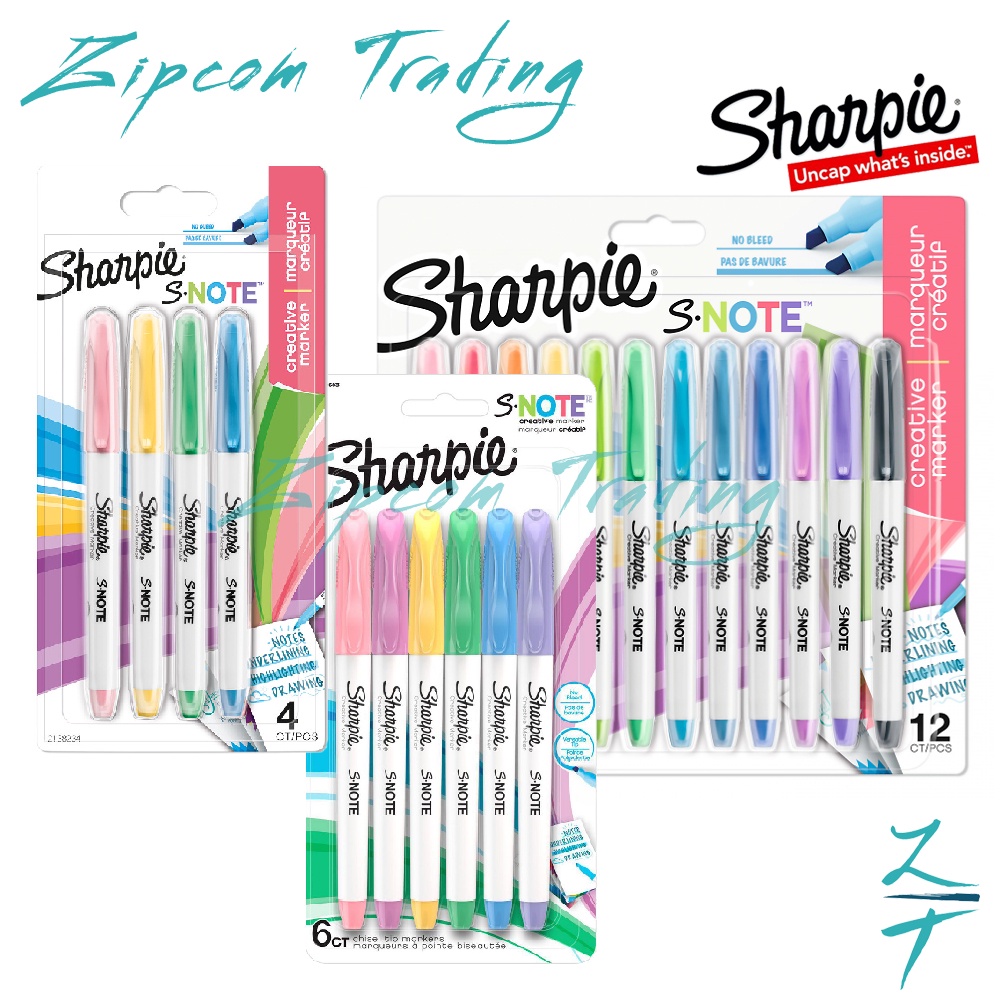 SHARPIE S Note Creative Marker Highlighter ( Chisel Tip ) | Shopee ...