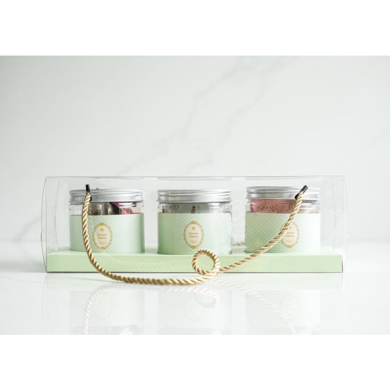 Mica Box 3 Jars with Rope Handles / Mica Box Contains 3 Dry Cakes ...