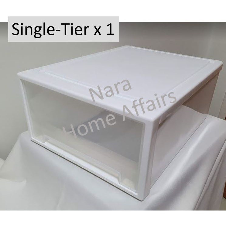 21L Single Tier Drawer Storage Box (Dim: 41 x 31 x 16.5cm) (Stackable ...