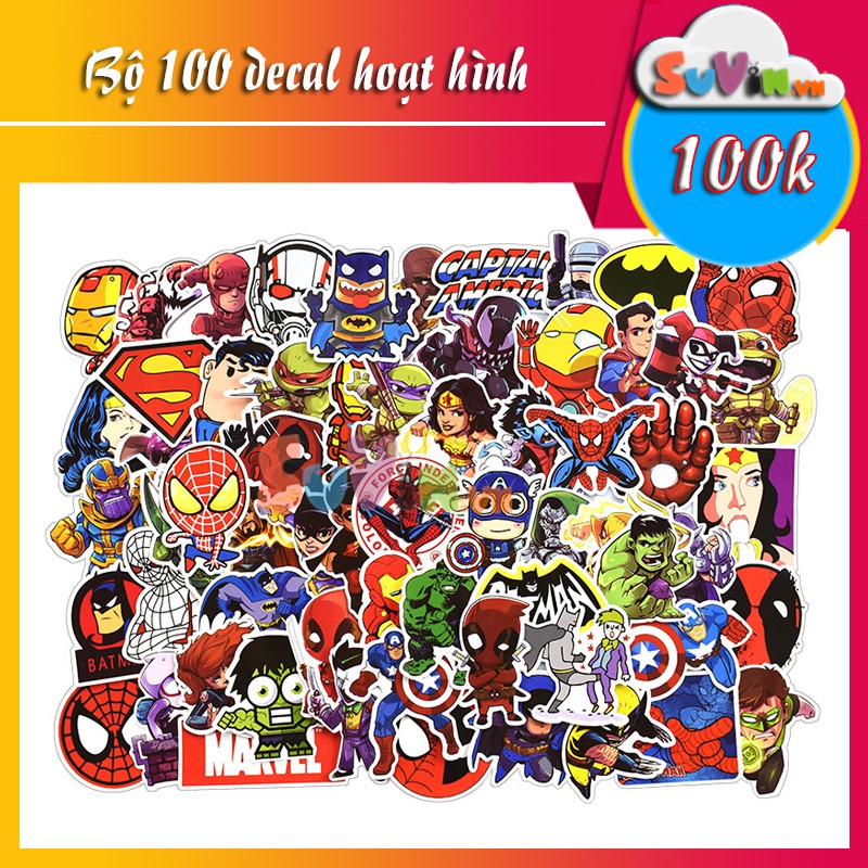 Set of 100 decals of cartoon characters | Shopee Singapore