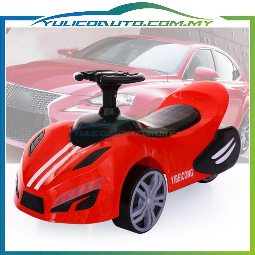 Baby Push Car Kids Rides On Ferrari Tricycle Wheels with Music | Shopee ...