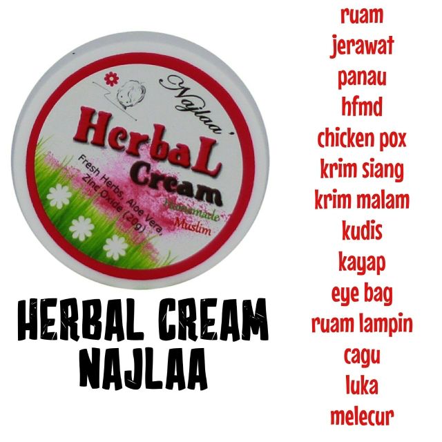 Najlaa Baby Herbal Cream eczema/Rash/Rash lampin/Allergy/kudis/Ringworm ...