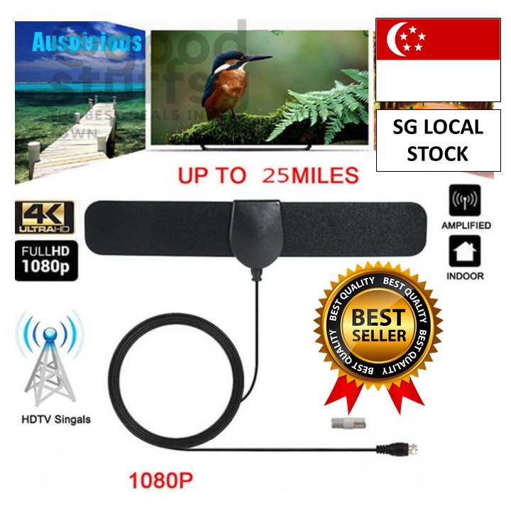 [SG FREE 🚚] 25 Mile Range Antenna TV Digital HD 4K Antena Digital ...