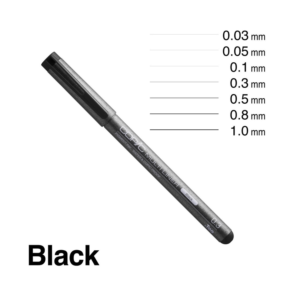 Copic Multiliner Pigment ink Pen - Black (217000100XXXX) | Shopee Singapore