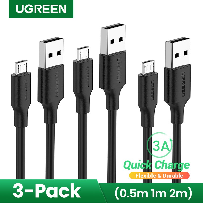 UGREEN Micro USB Cord 3-Pack(0.5m, 1m, 2m) Micro-USB to USB 2.0 A Male ...