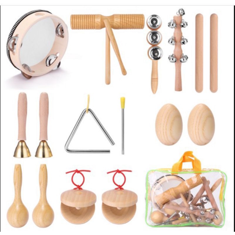 13 pcs Percussion music instrument ring bell maracas castanet ...