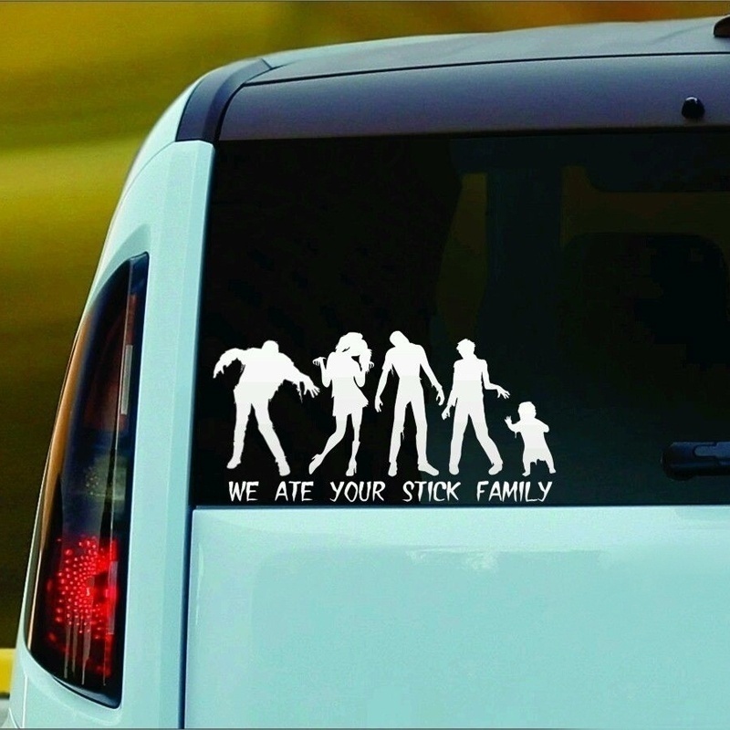 Zombie Family Sticker Decal "We Ate Your Stick Family" | Shopee Singapore