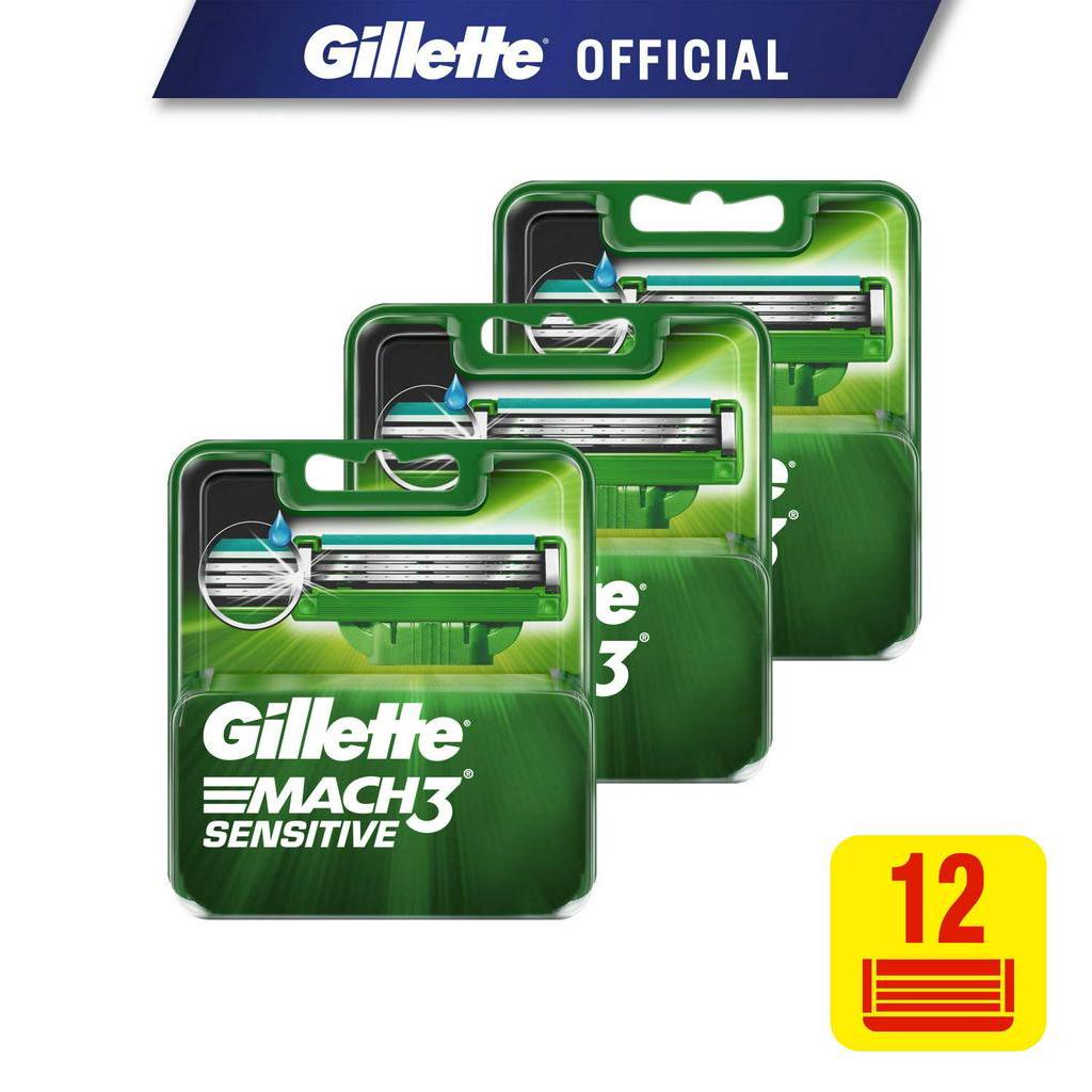 [Buy 2 Free 1] Gillette Mach 3 Sensitive 4 Razor Blade Refills ...