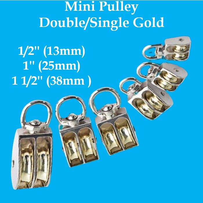Mini Pulley Double Single Gold Pulley Small Pulley Miniature Pulley ...