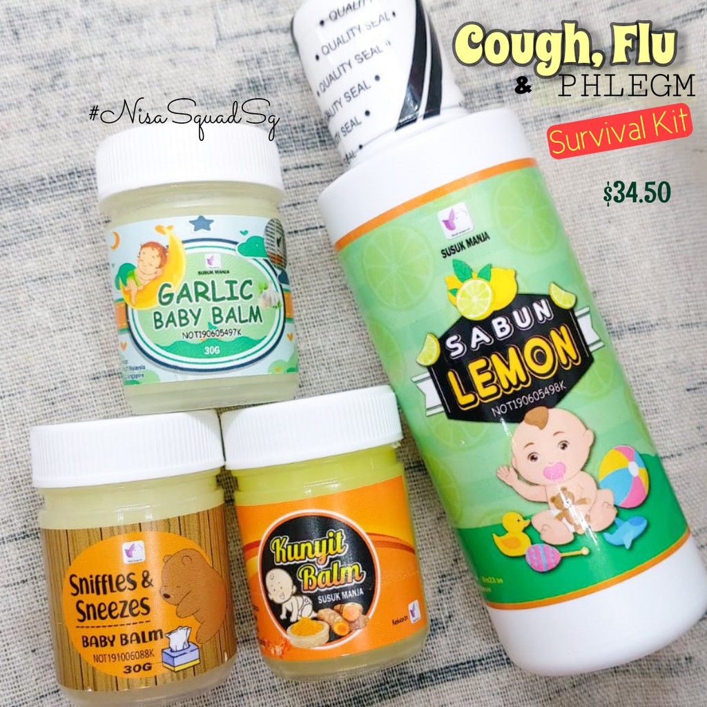 💥PROMO💥 🔥 BEST SELLER! 🔥 Cough & Flu Survival Kit (Garlic balm, Lemon ...