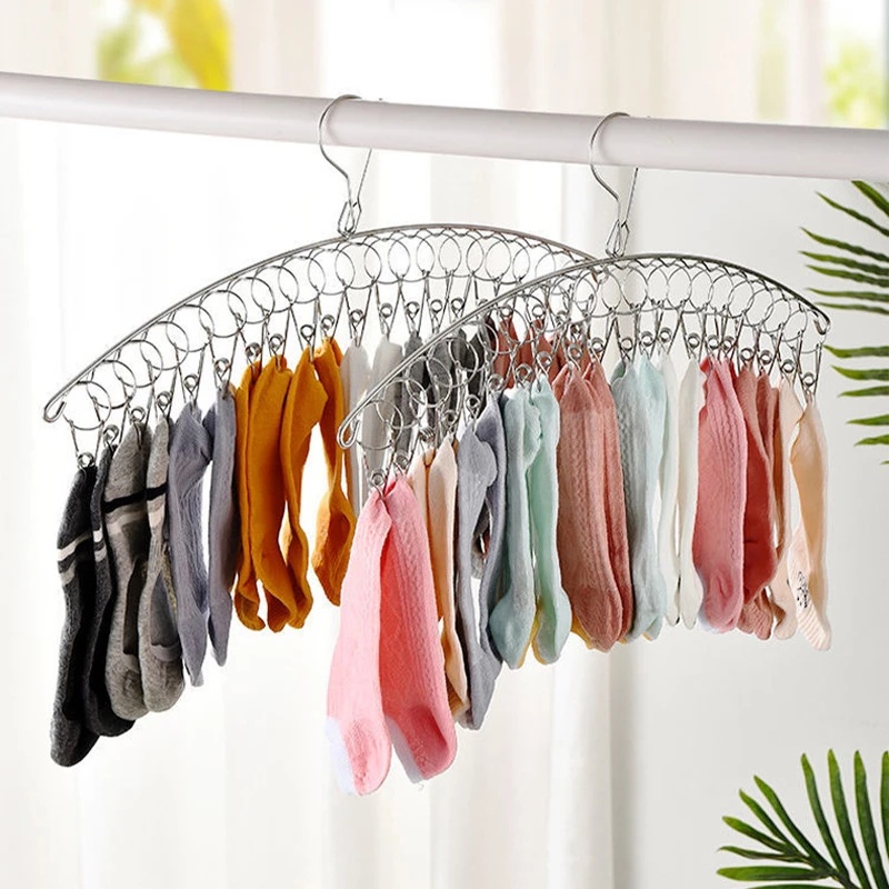 Multifunctional Windproof Stainless Steel Underwear Socks Drying Rack ...