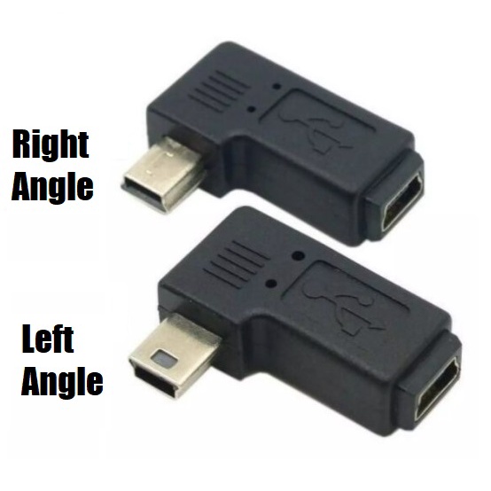 Mini USB 5 Pin Male to Female Extension Adapter L Shape Short Gopro ...