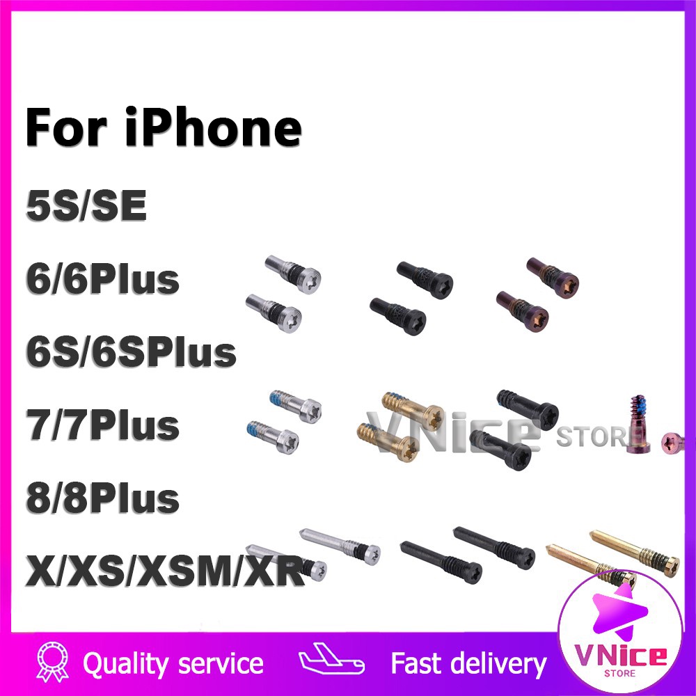 [20 PCS] Bottom Screw Compatible For iPhone 5s Se 6 6s 6p Plus 7 p 8 ...