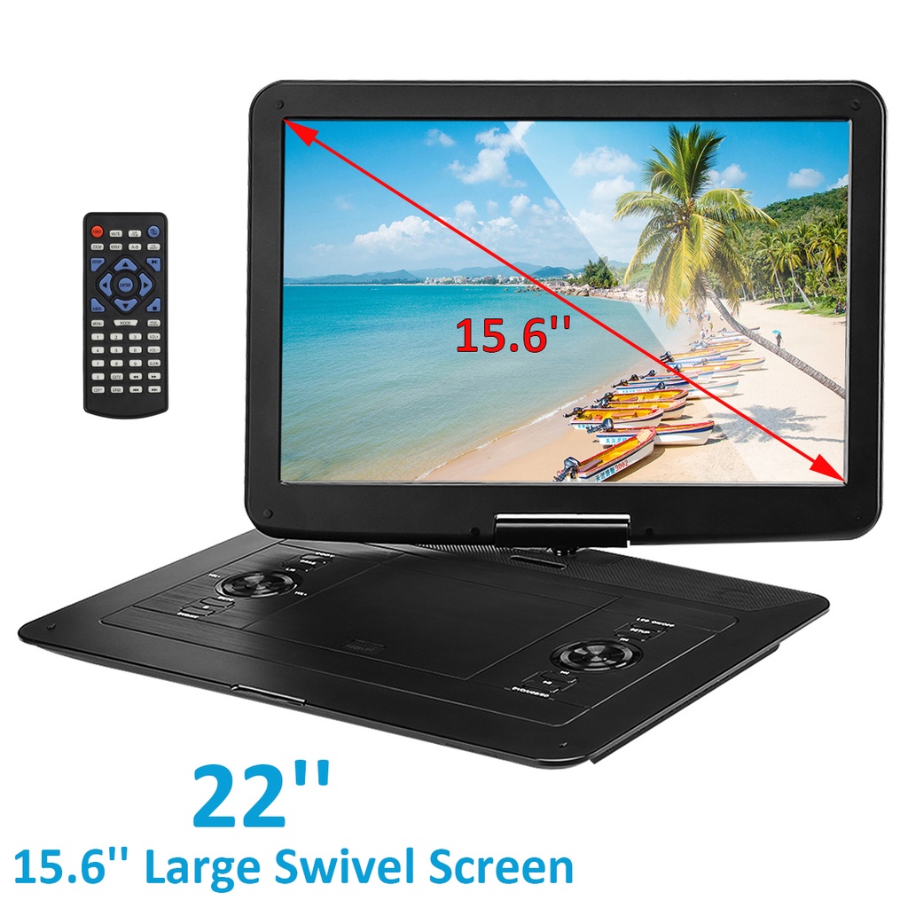 15.6'' Portable DVD Player HD VCD CD TV 270 Degree Rotation Screen HD ...