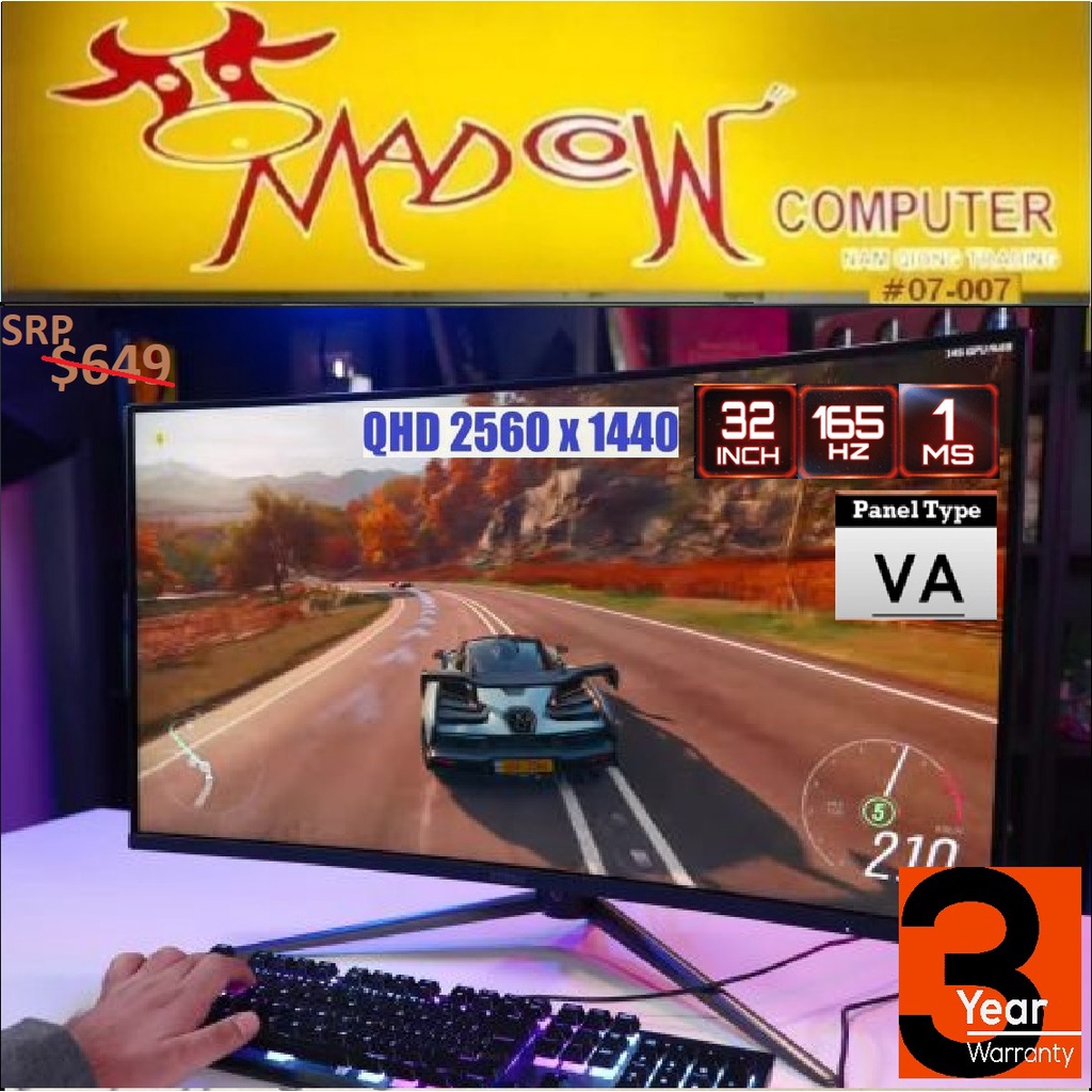 MSI OPTIX AG321CQR ESPORTS Gaming Monitor 31.5inch / VA WQHD 1500R ...