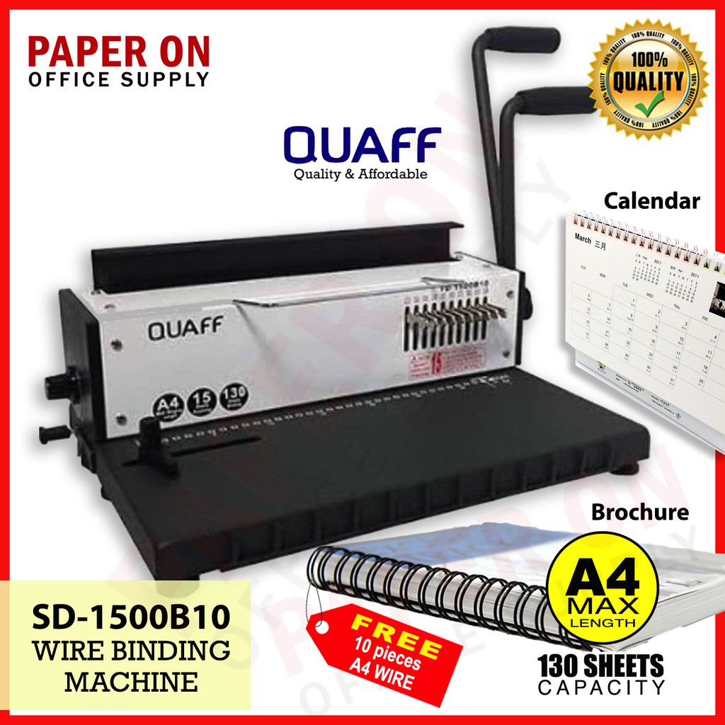 QUAFF Wire Binder machine A4 Size with free 8mm / 10mm wire | Shopee ...