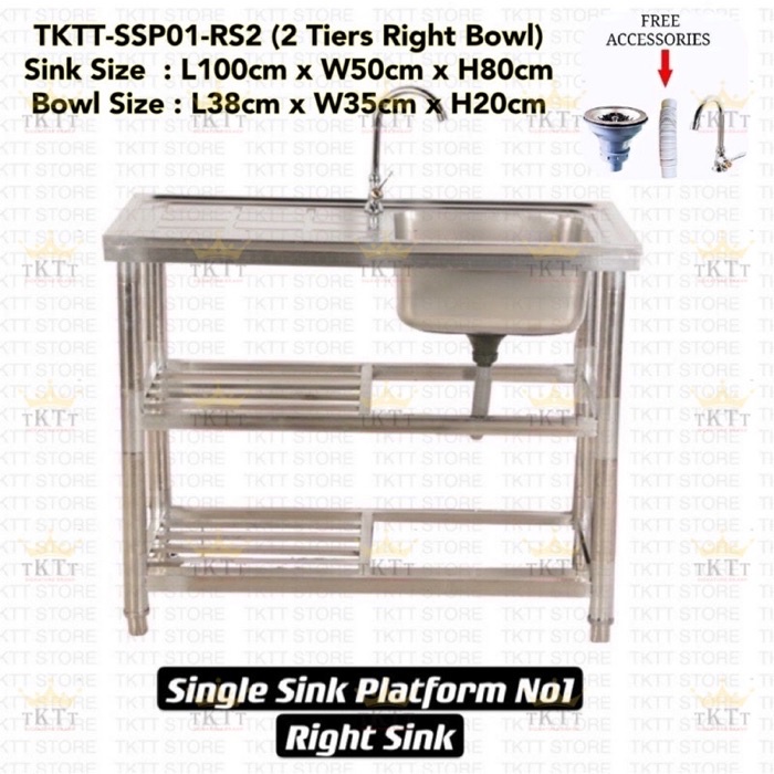 TKTT TM️ Stainless Steel Kitchen Sink Multifunctional Portable Single ...