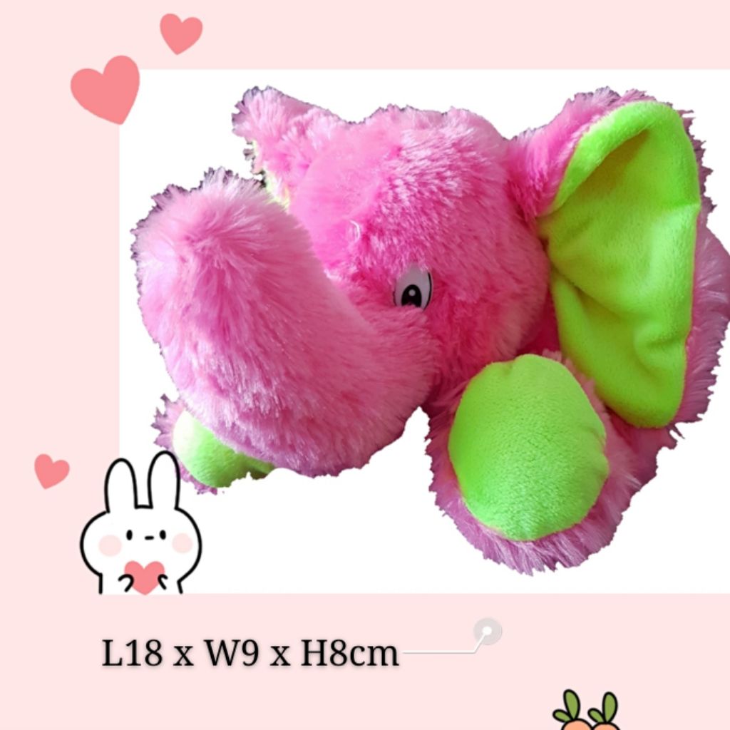 Pink Elephant Fluffy Plush Stuffed Soft Toy | Shopee Singapore