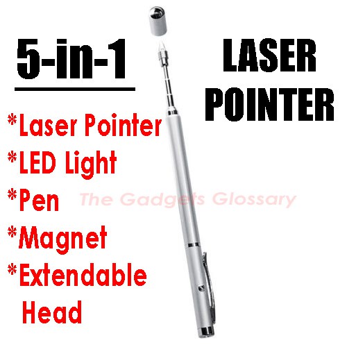 【SG Seller】 ️5-in-1 Extendable Laser Pointer LED Light Flashlight ...
