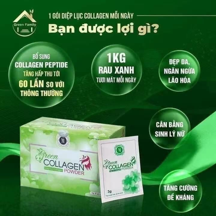 Green Collagen Powder / Diep lục Collagen ( 30 sachets x 3g ) | Shopee ...