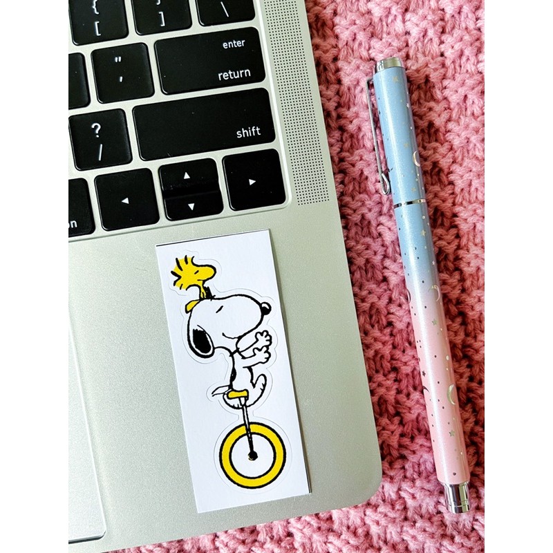 💖WATERPROOF💖Snoopy & Woodstock on Unicycle Laptop Sticker #1057 ...