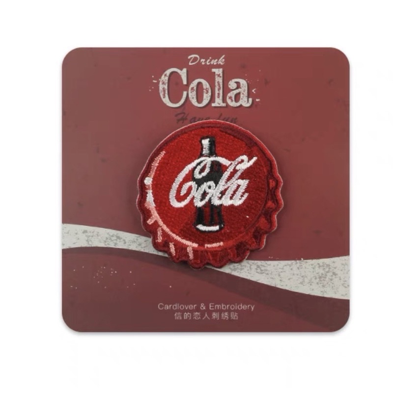 [SG Stock] Cola bottle cap Embroidery Fabric iron on patch (sweets ...