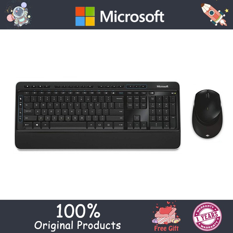 Microsoft 3050 Wireless Blue Track Desktop Set, office home wireless ...