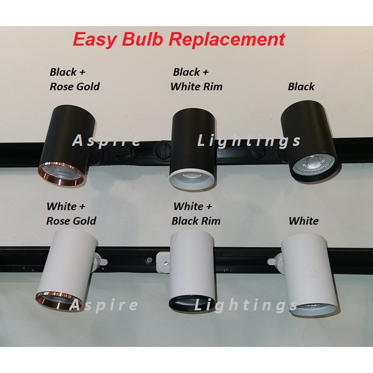 Track Light LED Tracklight Spotlight Fitting LED GU10 Bulb Easy ...