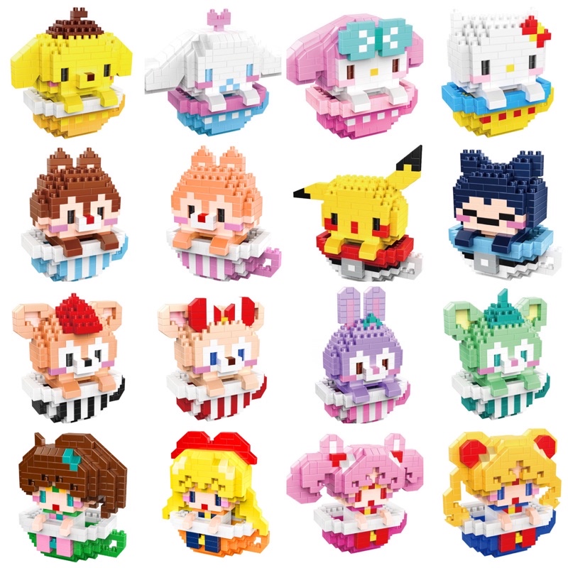 [SG]Characters in Cup Nano Building Blocks Sailor Moon Hello Kitty Chip ...