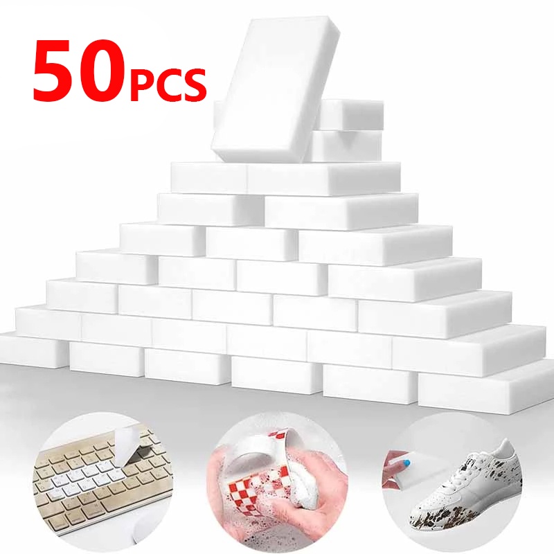 50pcs Magic Sponge Multi-functional Cleaning Eraser Melamine Sponge for ...
