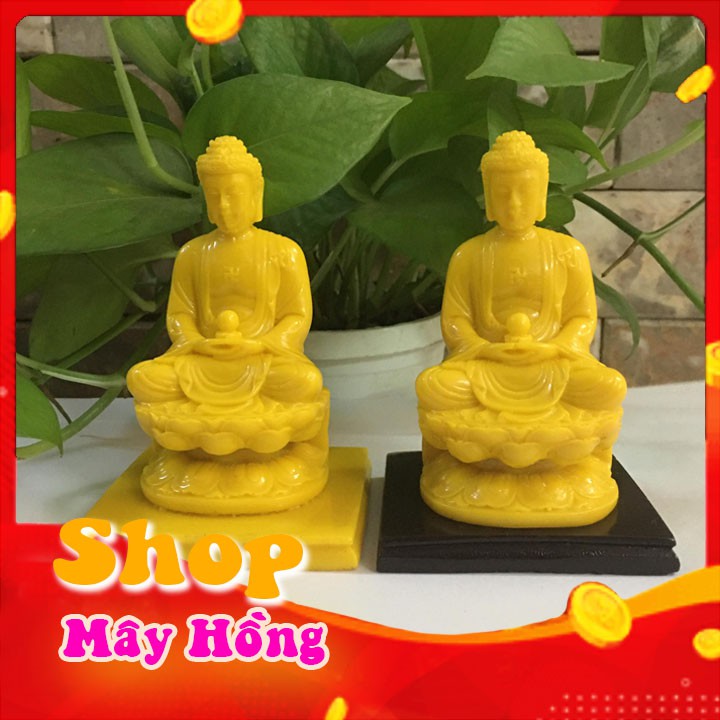 Yellow Amitabha Buddha statue brings peace, only 1 statue 12 cm high ...
