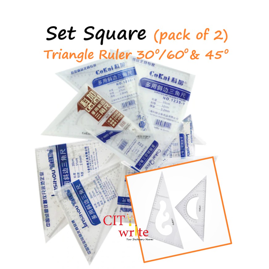 Pack of 2 Triangle Rules Multi-Purpose Drawing Tool Architectural ...