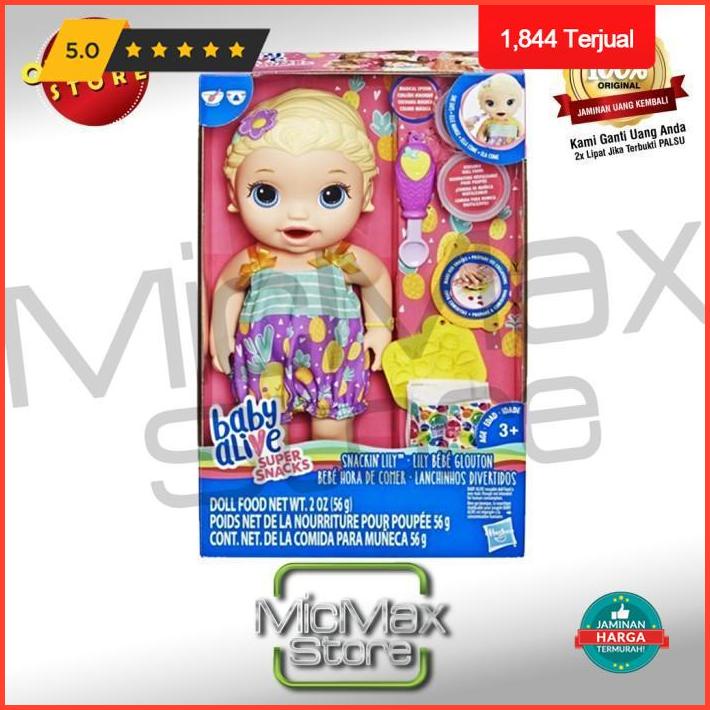 Baby Alive Snackin Lily Baby Doll Ori Hasbro New Dress Model 2019 Exclusive | Shopee Singapore