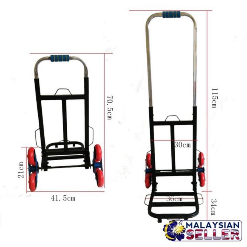 Heavy Duty 6 Wheels Foldable Extendable Transport Delivery Trolley ...