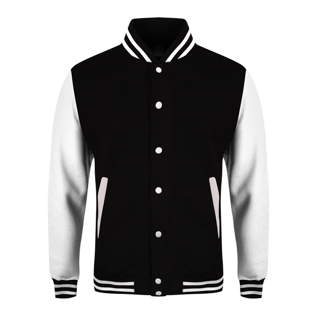 HITAM PUTIH Black - White Varsity Baseball Jacket | Shopee Singapore