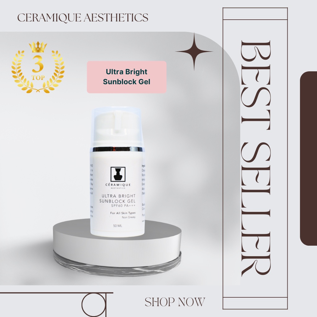 Ceramique Derma Aquadew Ultra Bright Sun Block Gel (SPF 60+++) 100ml ...